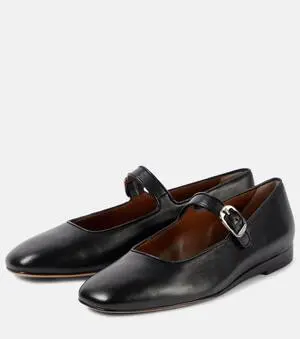 Le Monde Beryl Leather Ballet Flats - Black