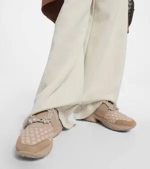 ROGER VIVIER Viv Run Embellished Sneakers - Neutrals