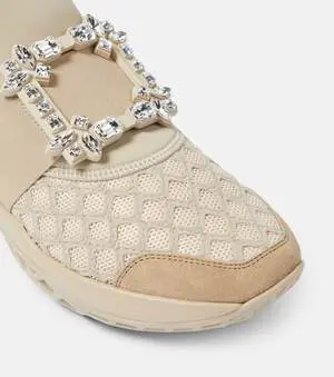 ROGER VIVIER Viv Run Embellished Sneakers - Neutrals