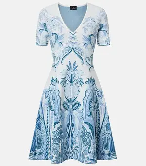 Etro Floral Print Minidress - Blue