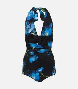 Dolce & Gabbana Floral Halterneck One-piece Swimsuit - Multicoloured