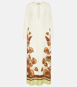 ADRIANA DEGREAS Arisaema Printed Maxi Dress - White