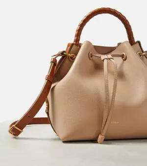 Chloé Marcie Small Leather Tote Bag - Beige