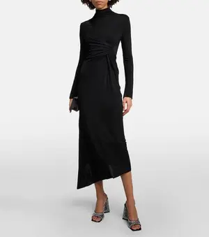 Victoria Beckham Gathered Draped Midi Dress