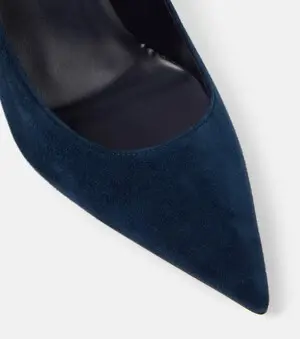 CHRISTIAN LOUBOUTIN Kate Suede Pointed Toe Pumps - Blue