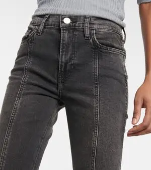 FRAME Le High Flare High-rise Jeans - Black