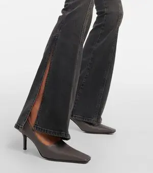 FRAME Le High Flare High-rise Jeans - Black