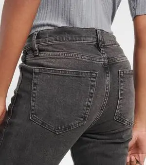 FRAME Le High Flare High-rise Jeans - Black