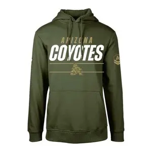LEVELWEAR Arizona Coyotes Delta Podium Fleece Pullover Hoodie - Olive