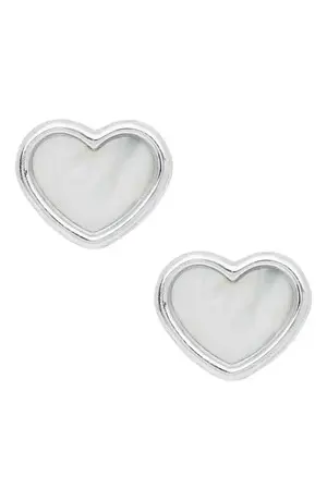 MIGNONETTE Sterling Heart Stud Earrings - Silver