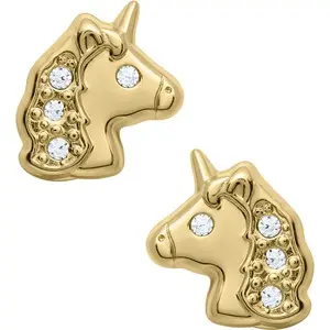 MIGNONETTE 14k And Zirconia Unicorn Stud Earrings - Gold