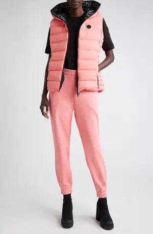 Moncler Aliterse Down Hooded Vest - Desert Rose
