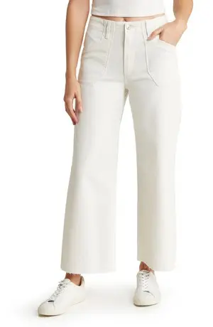 Paige Anessa High-waist Wide-leg Jeans - Tonal Ecru
