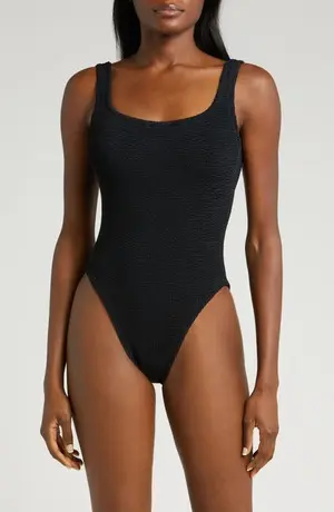 Hunza G Square Neck One-piece Swimsuit - Black