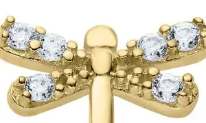 MIGNONETTE 14k And Cubic Zirconia Dragonfly Stud Earrings