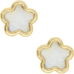 MIGNONETTE 14k And Mother-of-pearl Flower Stud Earrings - Gold