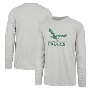 '47 Philadelphia Eagles Premier Franklin Long Sleeve T-shirt - Gray
