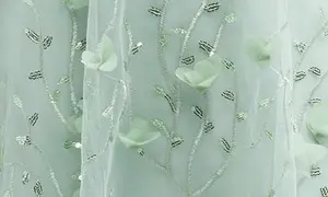 Dessy Collection Sequin Embroidered Strapless Tiered Gown