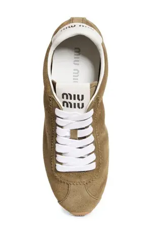 Miu Miu Allacciate Low-top Sneakers - Muschio