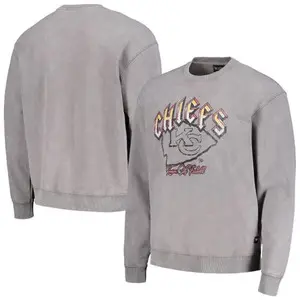 THE WILD COLLECTIVE Kansas City Chiefs Distressed Pullover Sweatshirt - Gray