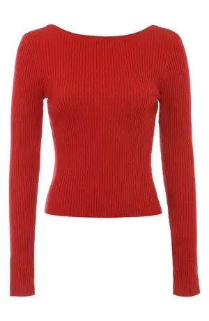 House Of Cb Sula Bow Back Rib Sweater