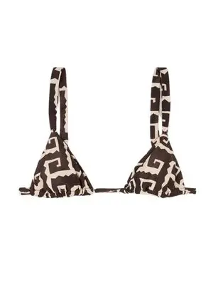 Faithfull The Brand Net Sustain Mary Printed Stretch-econyl® Triangle Bikini Top
