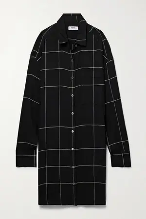 LEMLEM Net Sustain Mariam Checked Cotton-blend Shirt - Black