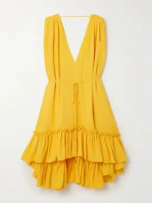 AZ FACTORY Marilyn Ruffled Crepe Midi Dress