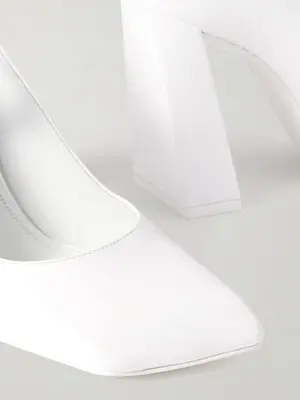 Amina Muaddi Charlotte Patent-leather Pumps - White
