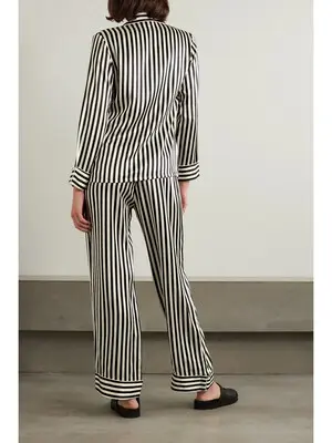 Olivia Von Halle Lila Striped Silk-satin Pajama Set