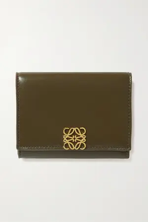 Loewe Embellished Glossed-leather Wallet Green