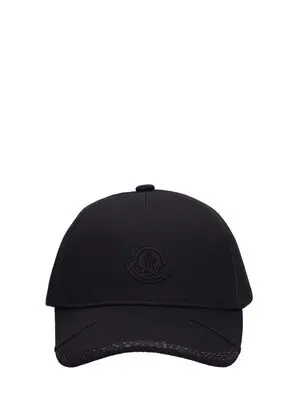 Moncler Cotton Gabardine Baseball Cap - Black