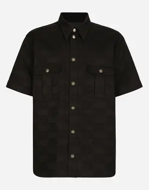 Dolce & Gabbana Cotton Jacquard Shirt With Dg Monogram