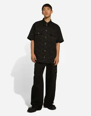Dolce & Gabbana Cotton Jacquard Shirt With Dg Monogram