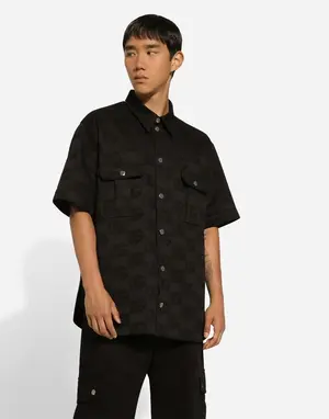 Dolce & Gabbana Cotton Jacquard Shirt With Dg Monogram