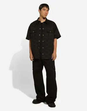 Dolce & Gabbana Cotton Jacquard Shirt With Dg Monogram