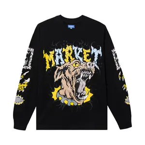 MARKET Warped Beware Long-sleeve T-shirt - Black