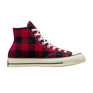 CONVERSE Beyond Retro X Chuck 70 High Upcycled Flannel Sneakers - Red