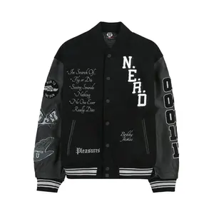 PLEASURES Nerd Varsity Jacket - Black