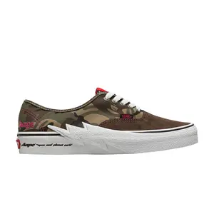 VANS Aape X Authentic Bolt Camo Sneakers - Green