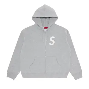 Supreme S Logo Zip Up Hooded Sweatshirt - Grey | Editorialist