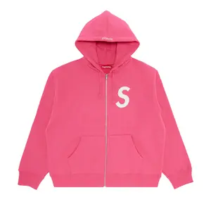 トップス S Logo ZipUp Hooded Sweatshirt Raspberry Supreme S Logo Zip Up Hooded Sweatshirt - Pink | Editorialist