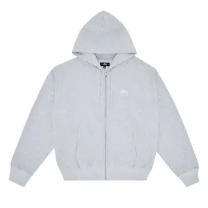 StÜssy Stock Logo Zip Hood Grey