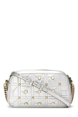 Gucci Leather & Faux Pearl Gg Marmont Crossbody