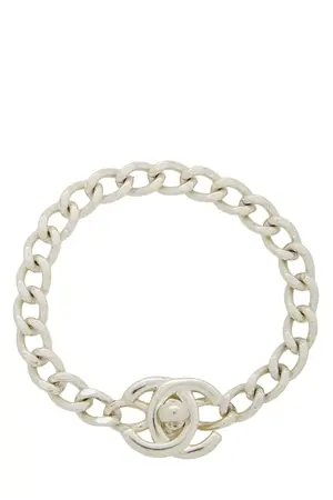 Chanel Cc Turnlock Chain Bracelet - Silver