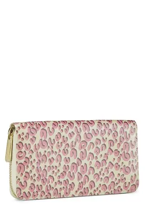 LOUIS VUITTON Stephen Sprouse X Blanc Corail Vernis Leopard Zippy Continental Wallet