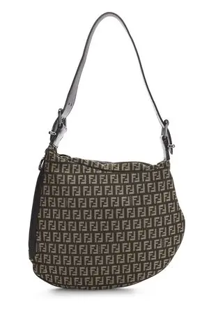 Fendi Zucchino Canvas Oyster Shoulder Bag
