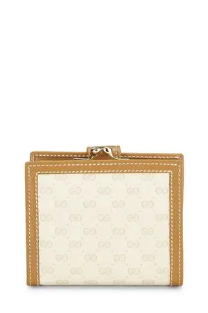 Gucci Beige Micro Gg Coated Canvas Compact Wallet