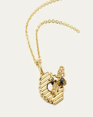 SYDNEY EVAN 14k Yellow Beehive Charm Pendant Necklace