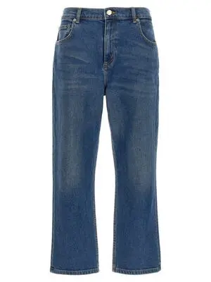 Tory Burch Cropped Flared Denim Jeans - Blue